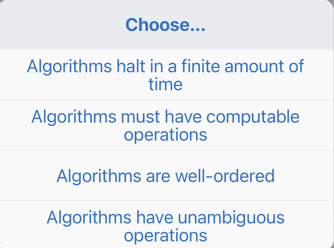 Solved Algorithms halt in a finite amount of time | Chegg.com