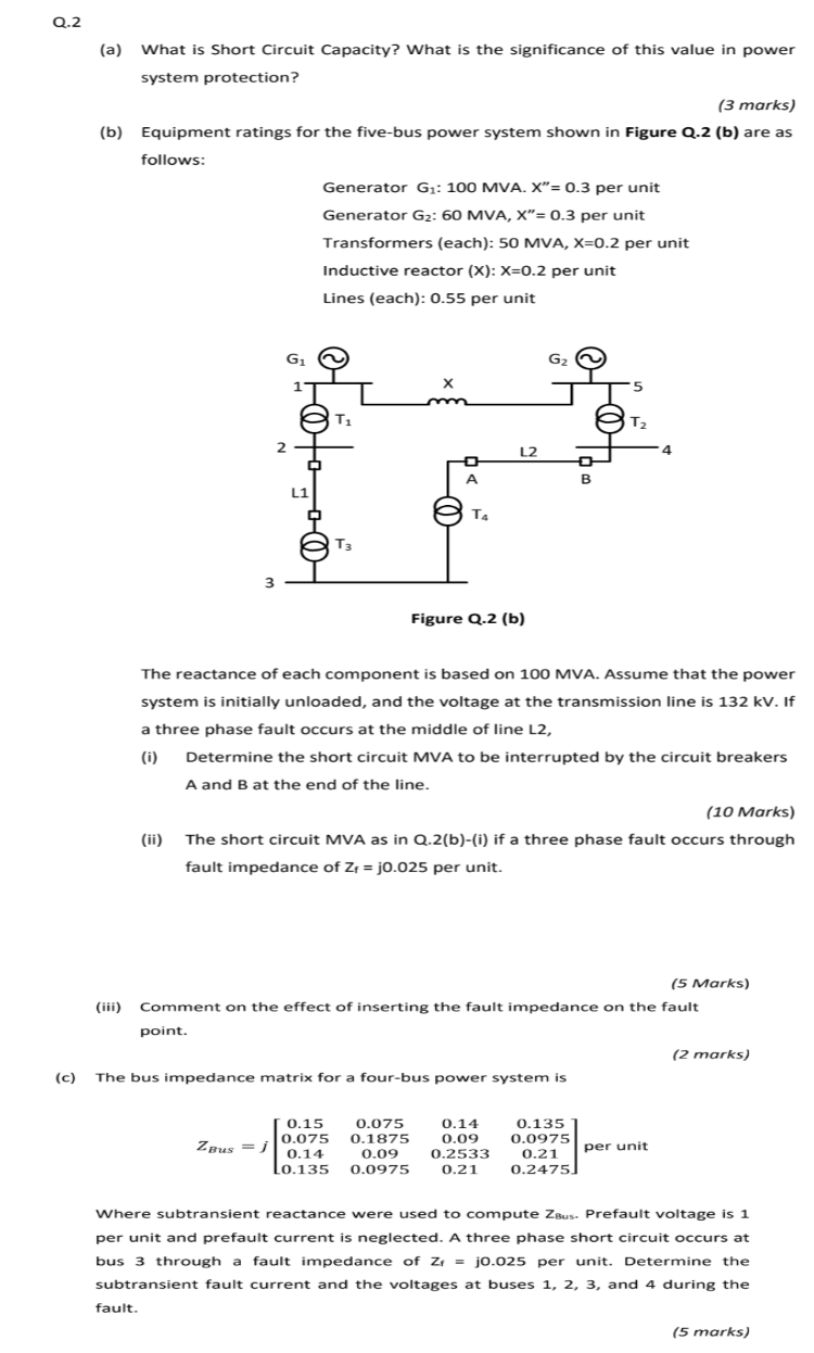 Solved (a) ﻿What is ﻿Short Circuit Capacity? What is ﻿the | Chegg.com