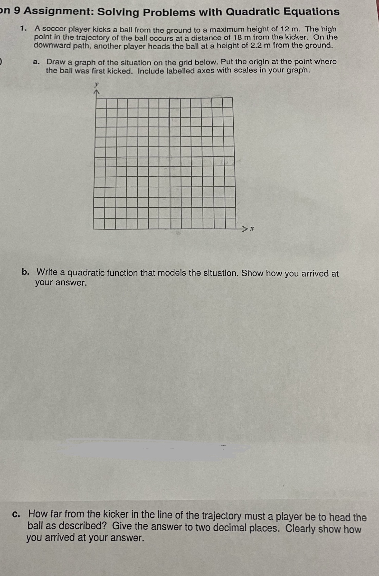 Solved on 9 ﻿Assignment: Solving Problems with Quadratic | Chegg.com