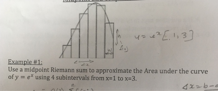 Solved , 3 Example #1: Use a midpoint Riemann sum to | Chegg.com