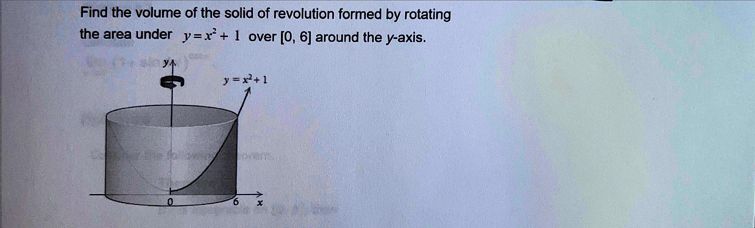 Solved Find the volume of the solid of revolution formed by | Chegg.com