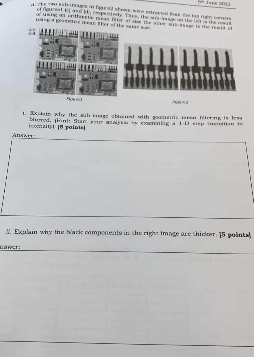 Solved d. The two sub-images in figure2 shown were extracted | Chegg.com
