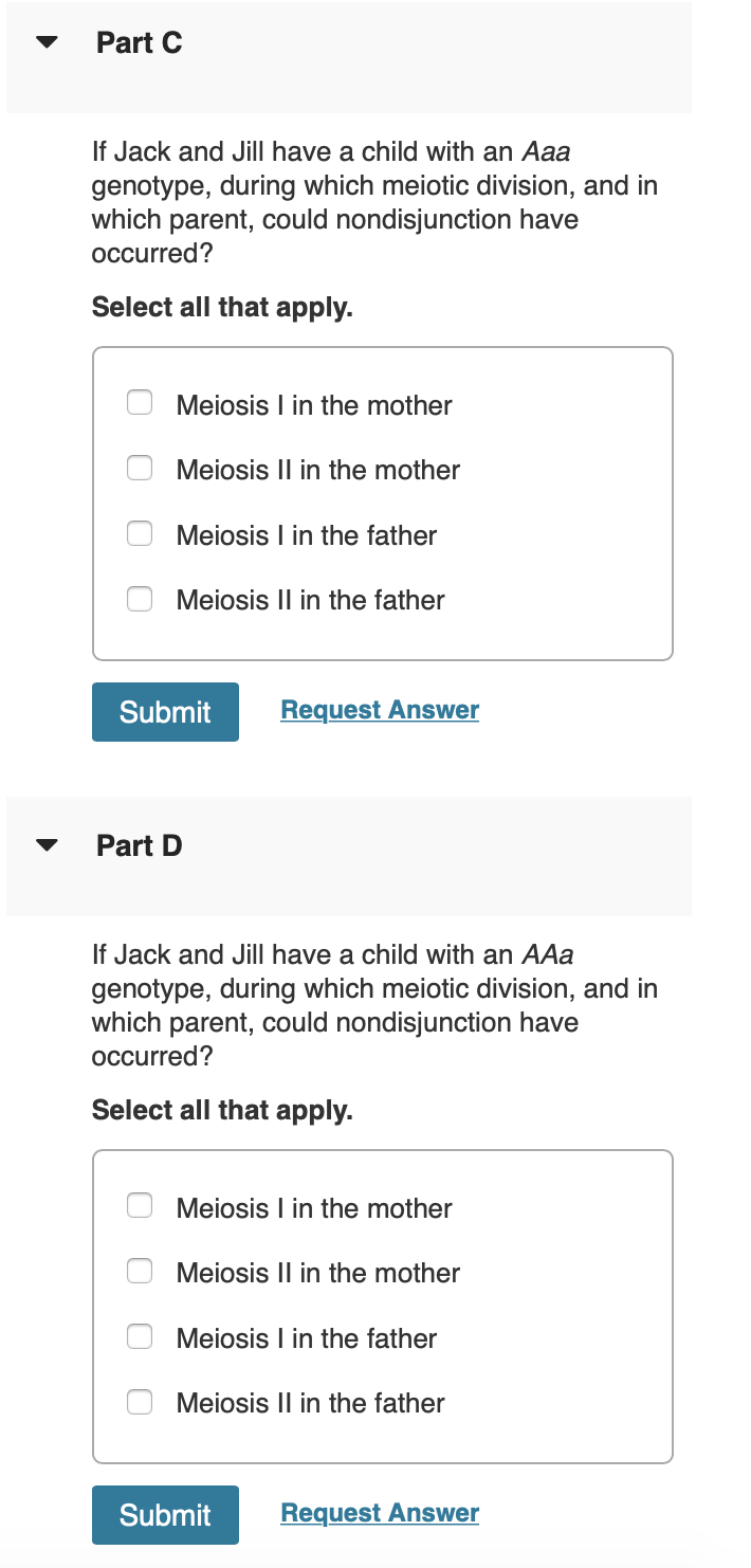 Solved Nondisjuction is a cell division error in which | Chegg.com