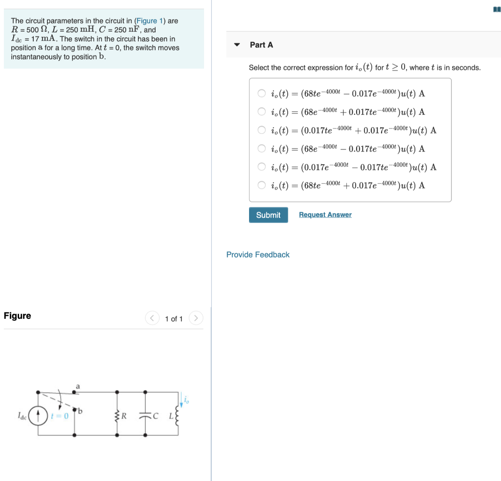 Solved The circuit parameters in the circuit in (Figure 1) | Chegg.com