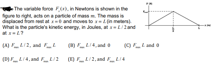 Solved FIN) The variable force F(x), in Newtons is shown in | Chegg.com