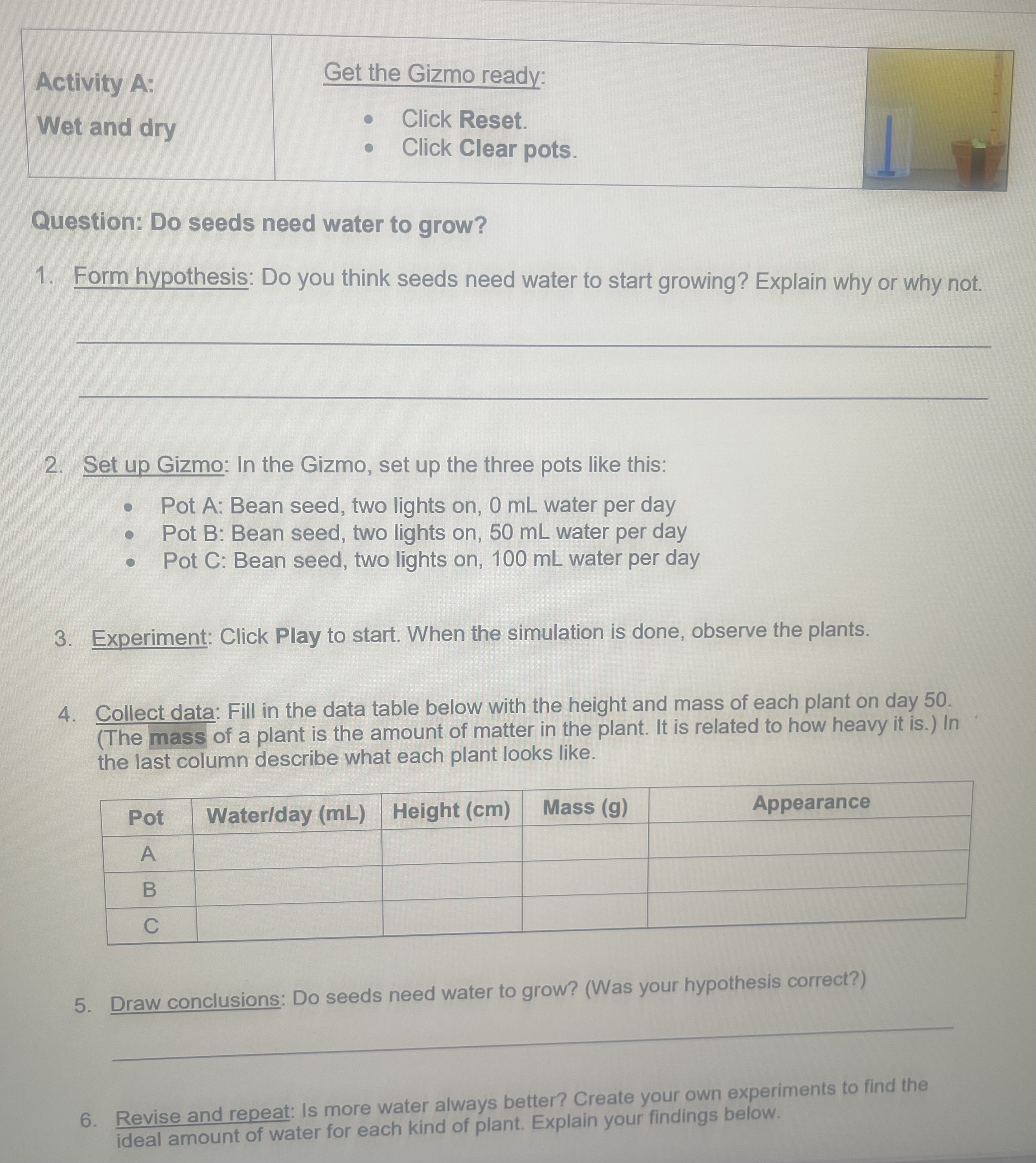 Solved Learning Task 15-04: Growing Plants Watch the | Chegg.com