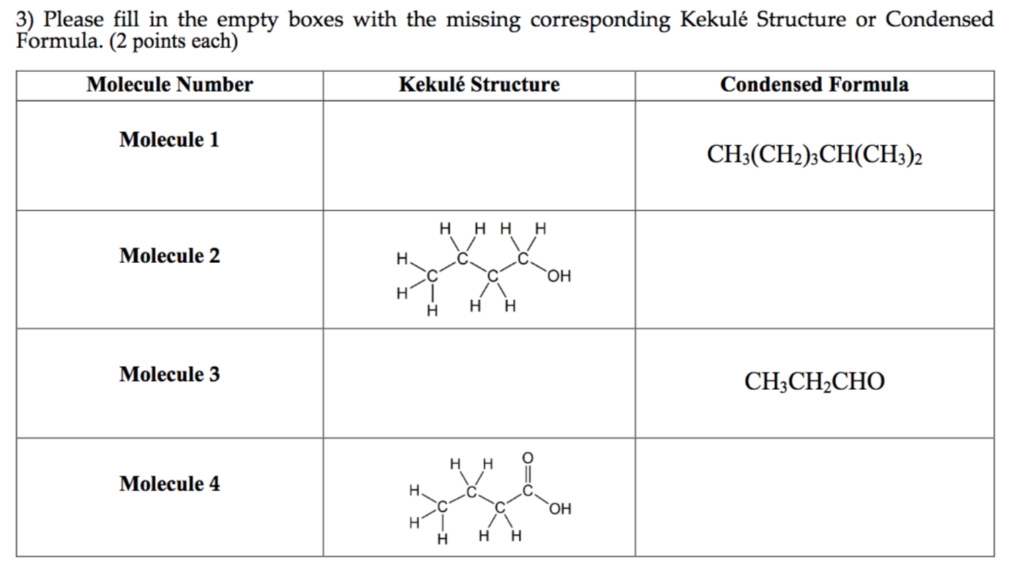 Solved 3) Please fill in the empty boxes with the missing | Chegg.com