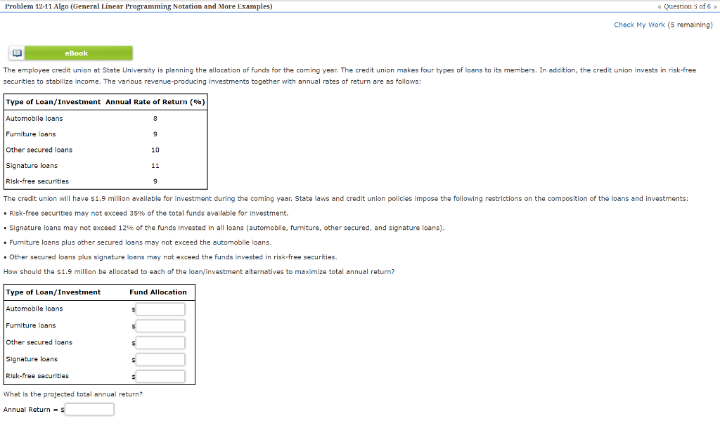 Solved Problem 12 11 Algo General Linear Programming