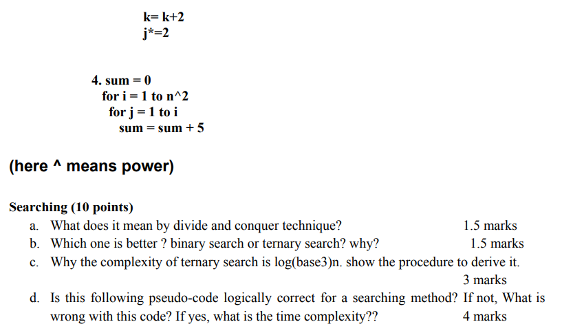 Solved Let, the time complexity of each of the following | Chegg.com