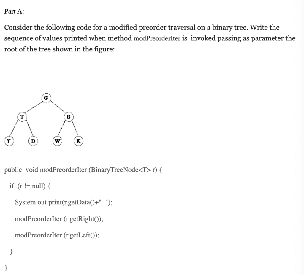 Solved Part A: Consider the following code for a modified | Chegg.com