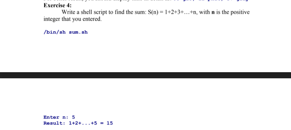 Solved Exercise 4 Write A Shell Script To Find The Sum