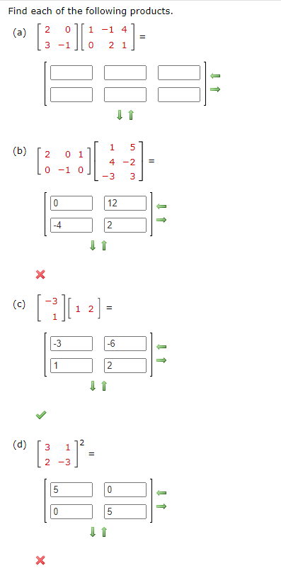 Solved Find each of the following products. (a) | Chegg.com