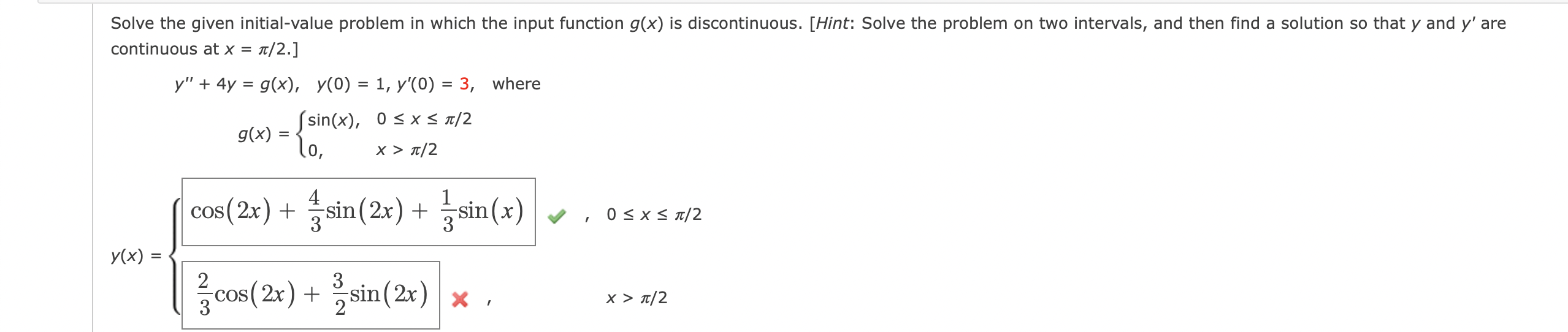 Solved Solve the given initial-value problem in which the | Chegg.com