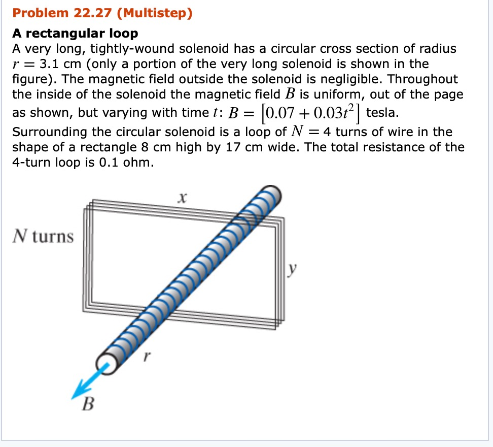 Solved Problem 22.27 (Multistep) A rectangular loop A very | Chegg.com