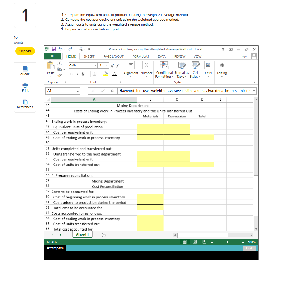 Solved Chapter 16 Excel Simulation 1 1. Compute the | Chegg.com