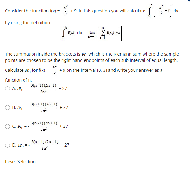 Solved Consider the function f(x)=−3x2+9. In this question | Chegg.com