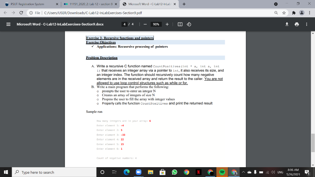Solved + PSUT Registration System .. 11151_2020_2: Lab 12 - | Chegg.com