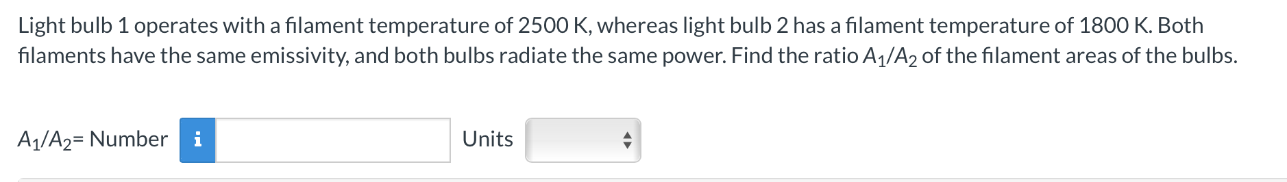 Solved Light bulb 1 operates with a filament temperature of | Chegg.com