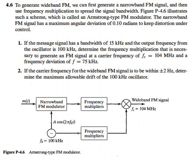 Solved To generate wideband FM, we can first generate a | Chegg.com Solved To generate wideband FM, we can first generate a | Chegg.com
