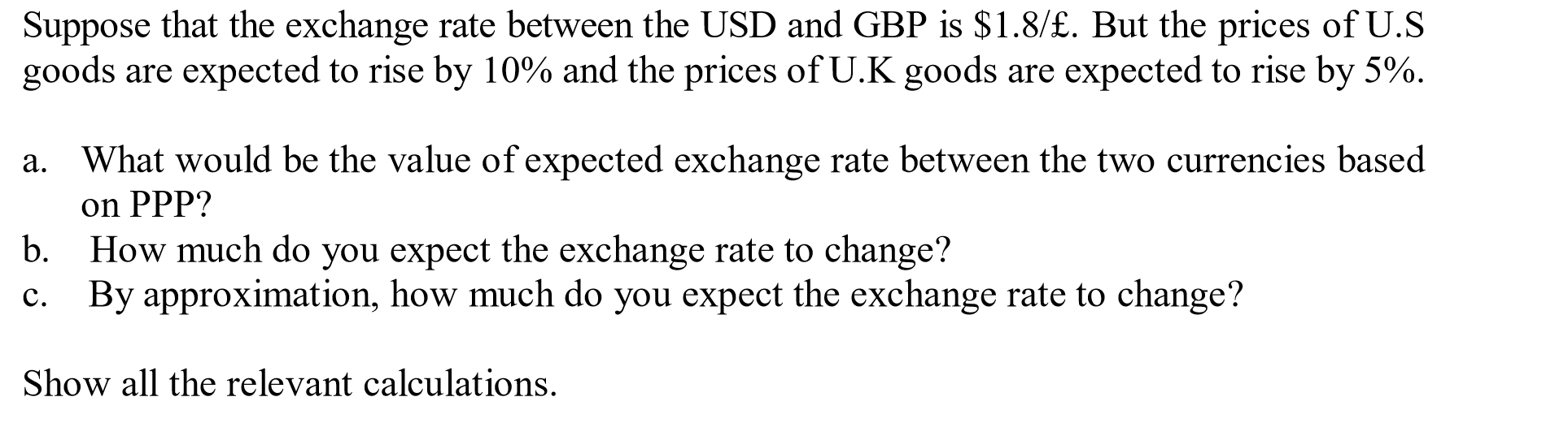 Solved Suppose that the exchange rate between the USD and | Chegg.com