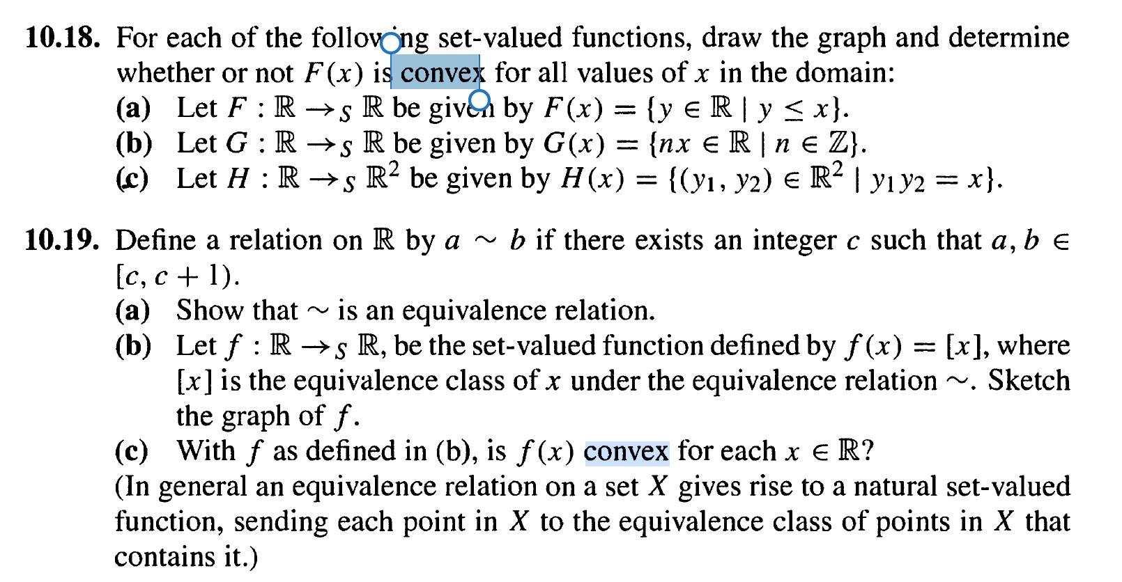 Solved 0.18. For each of the follovong set-valued functions, | Chegg.com