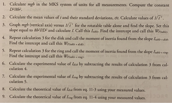 Solved 1. Calculate mgh in the MKS system of units for all | Chegg.com