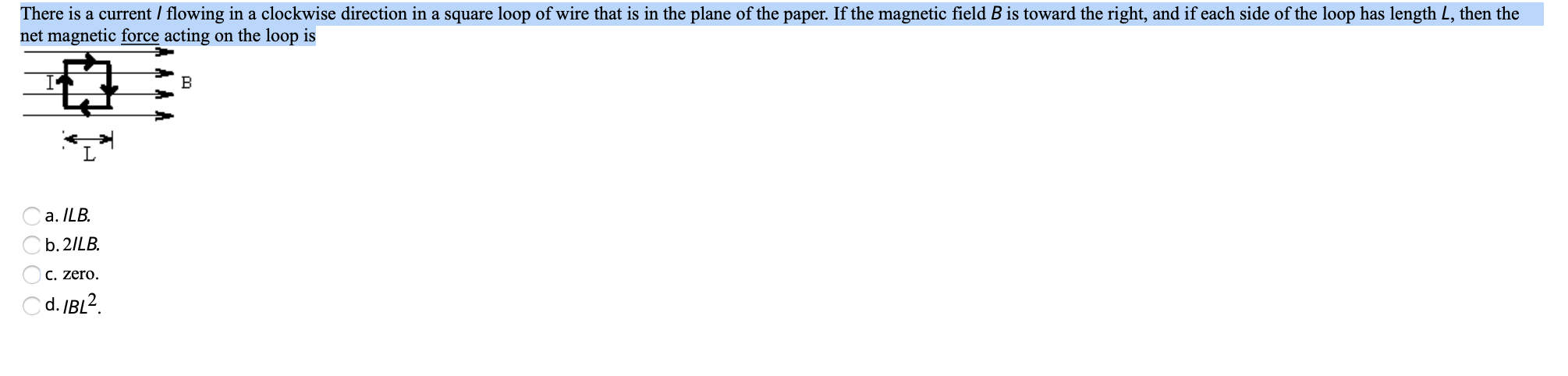 Solved There is a current / flowing in a clockwise direction | Chegg.com