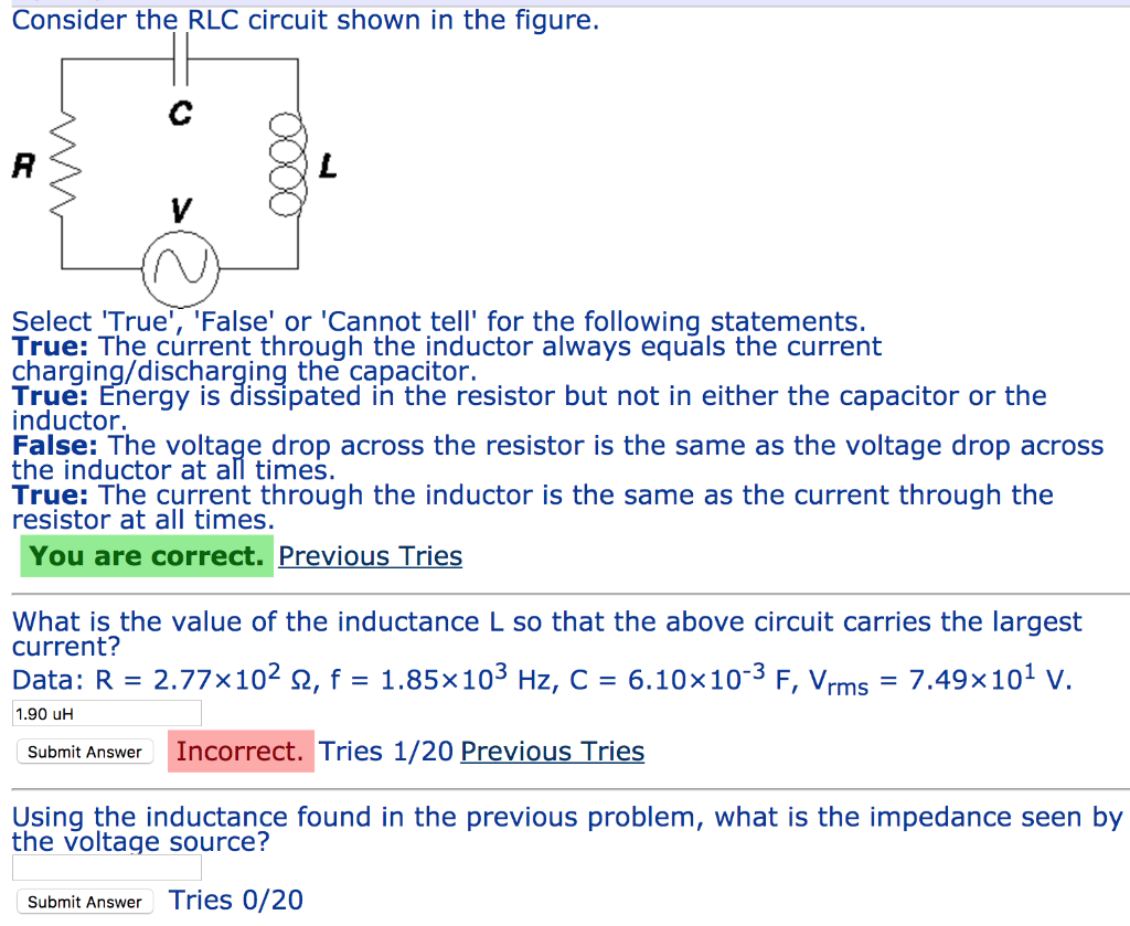 Solved Consider the RLC circuit shown in the figure. R V | Chegg.com