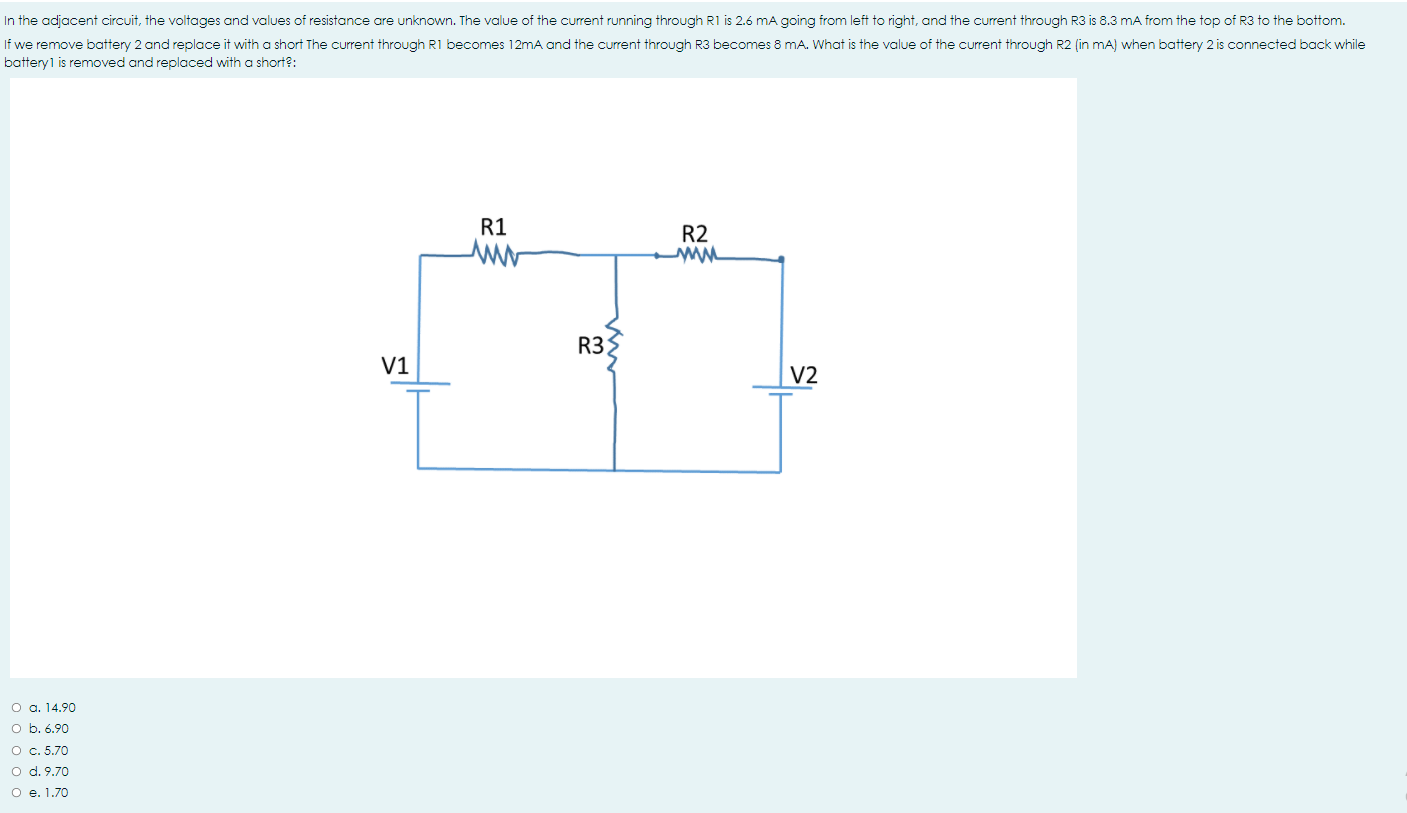 Solved In the adjacent circuit, the voltages and values of | Chegg.com