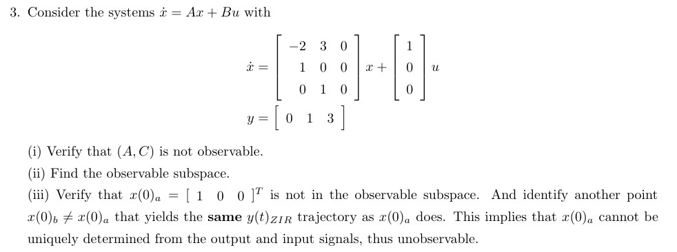 Solved Consider the systems x˙=Ax+Bu | Chegg.com
