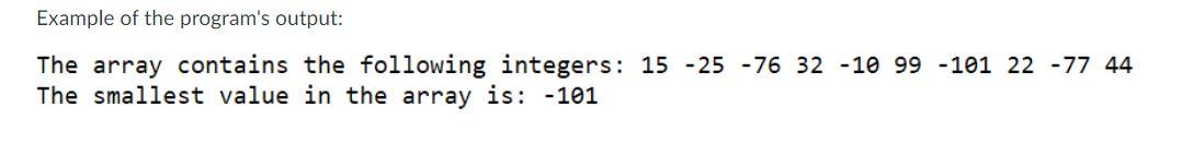 Solved In Java: Write a recursive method recursiveMinimum | Chegg.com