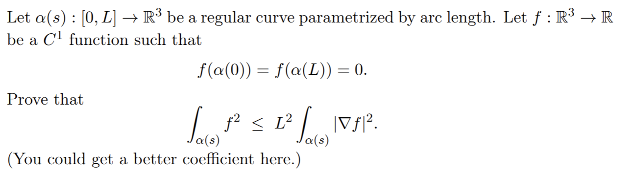 Solved Let a(s): [0, L] + R3 be a regular curve parametrized | Chegg.com