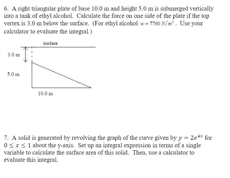 Solved 6. A right triangular plate of base 10.0 m and height | Chegg.com