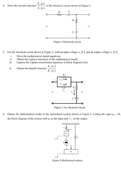 Solved E, (s) E, (s) 4. Drive the transfer funcof the | Chegg.com