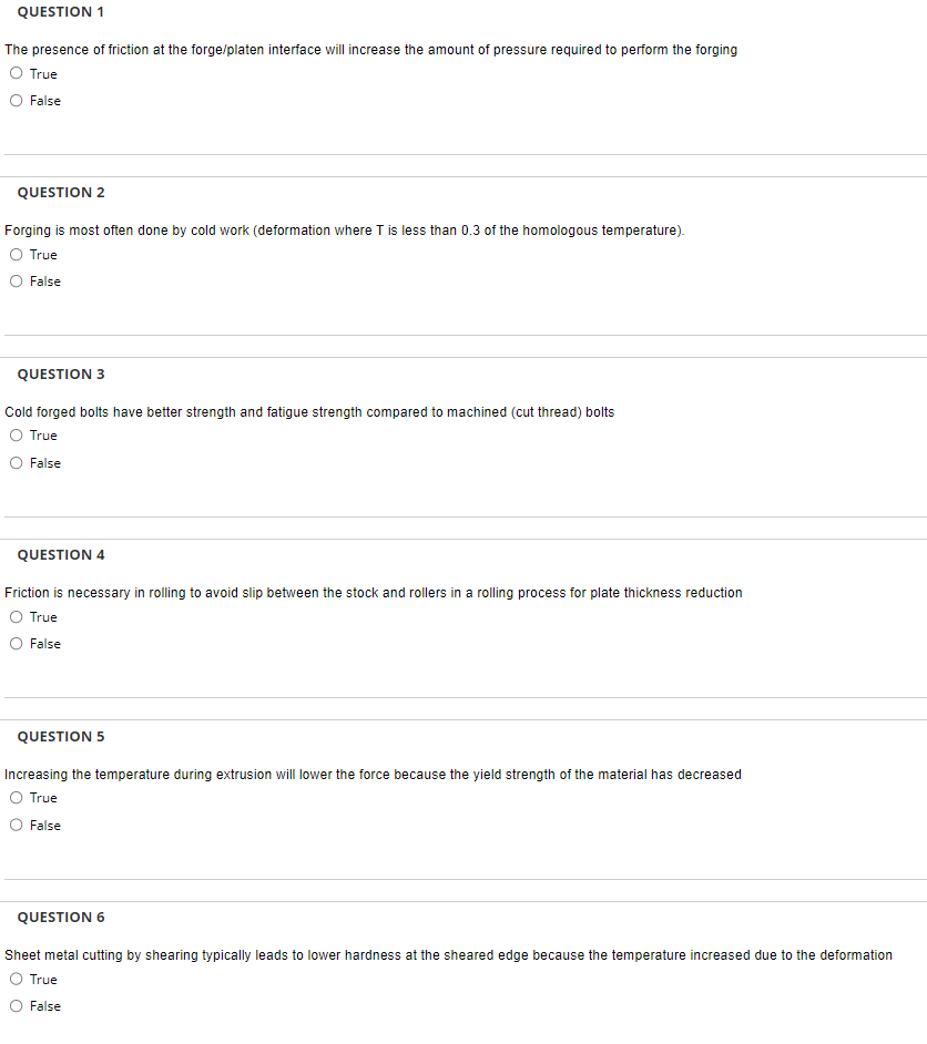 Solved The presence of friction at the forge/platen | Chegg.com