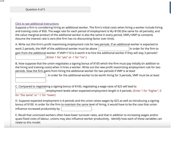 Solved Question 4 of 5 Click to see additional instructions | Chegg.com