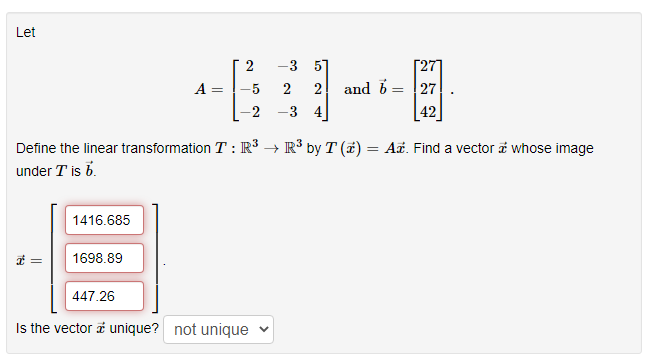 Solved Let A=⎣⎡2−5−2−32−3524⎦⎤ and b=⎣⎡272742⎦⎤ Define the | Chegg.com