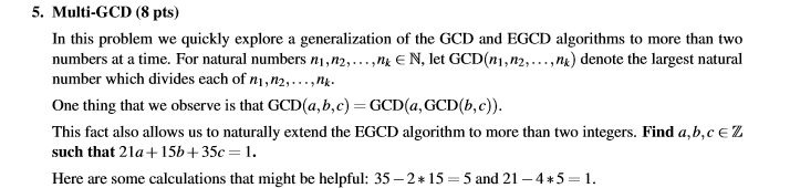 5. Multi-GCD (8 pts) In this problem we quickly | Chegg.com