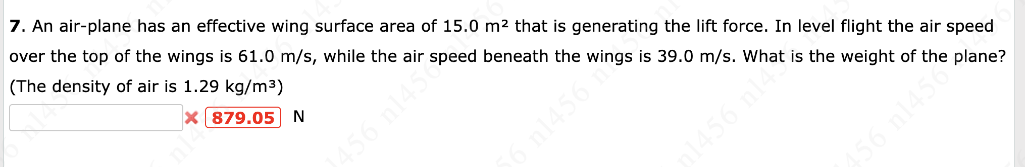 An air-plane has an effective wing surface area of | Chegg.com