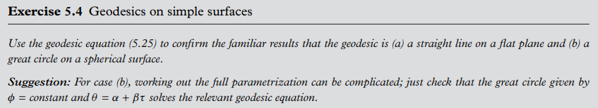 Solved Exercise 5.4 Geodesics on simple surfaces Use the | Chegg.com