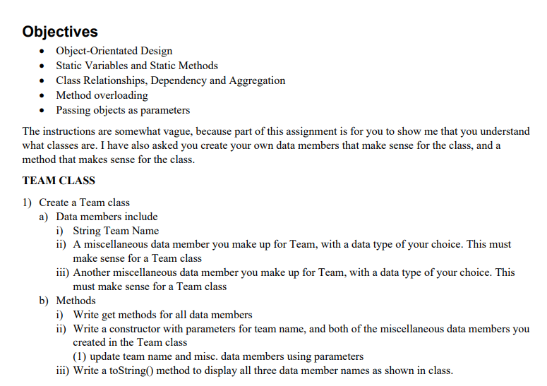 solved-objectives-object-orientated-design-static-chegg