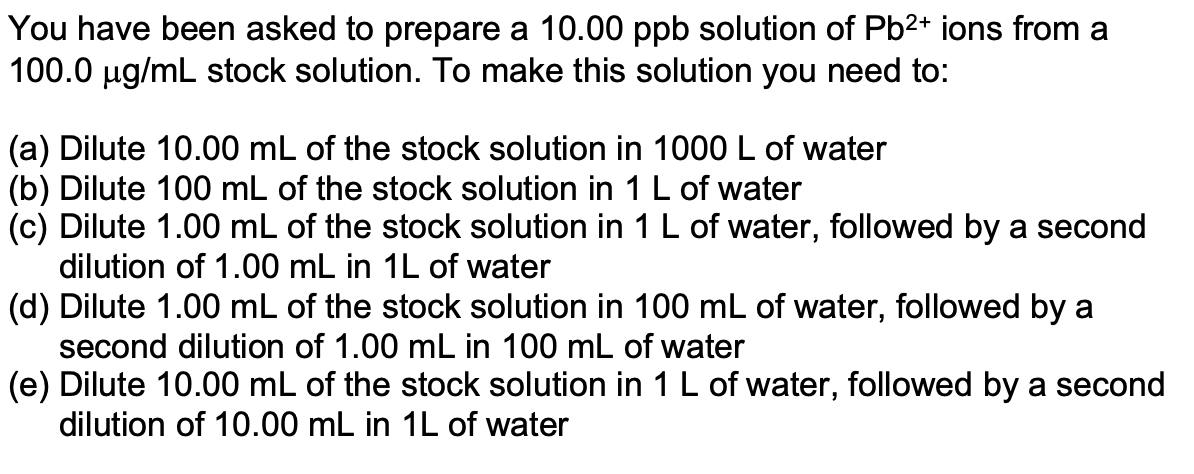 Solved You have dissolved 100mg of Cl−ions in 100 mL of | Chegg.com