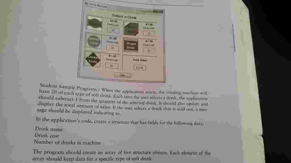 Solved Create an application that vending machine. The | Chegg.com