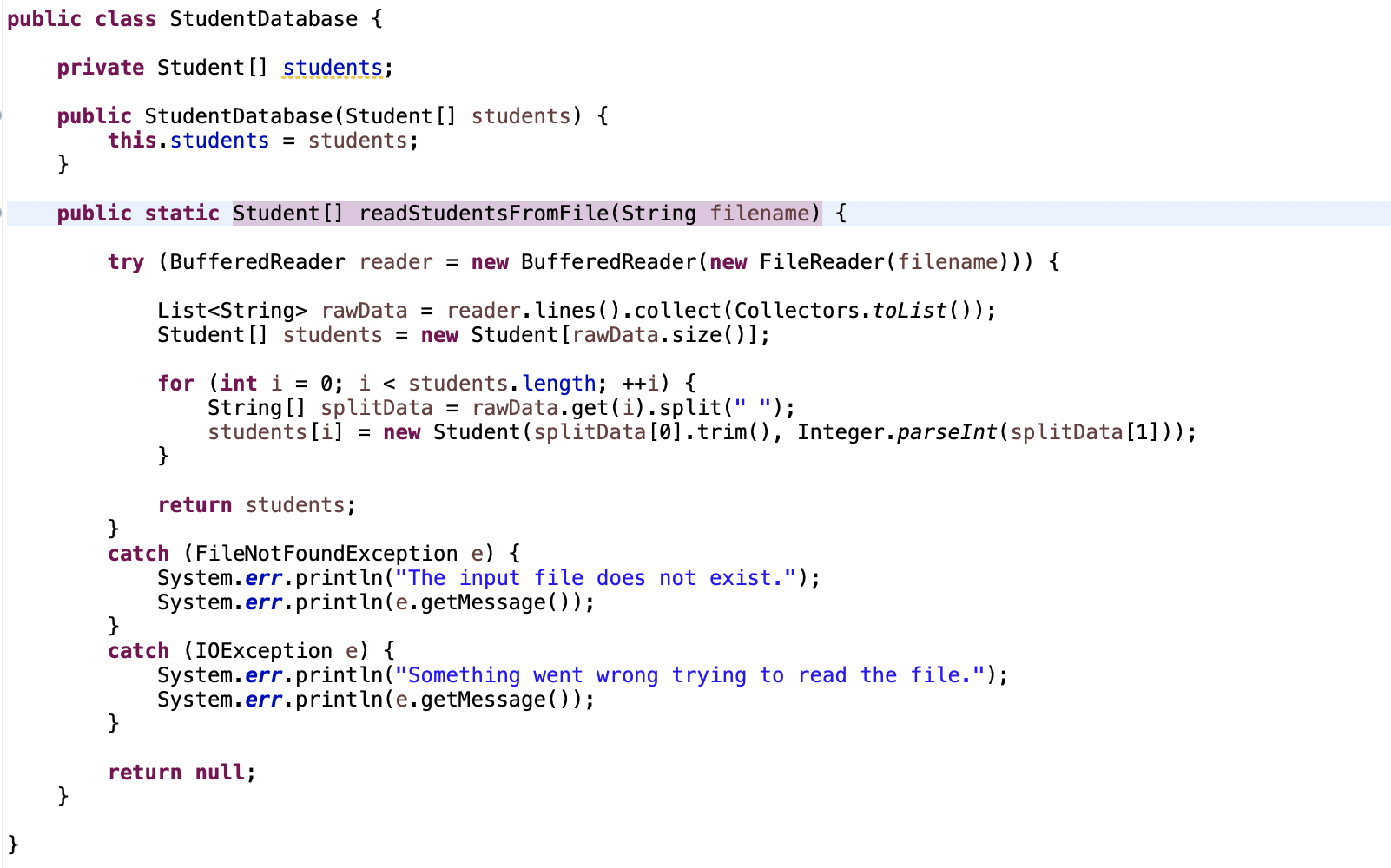 Solved For this task, we're going to return to the student | Chegg.com