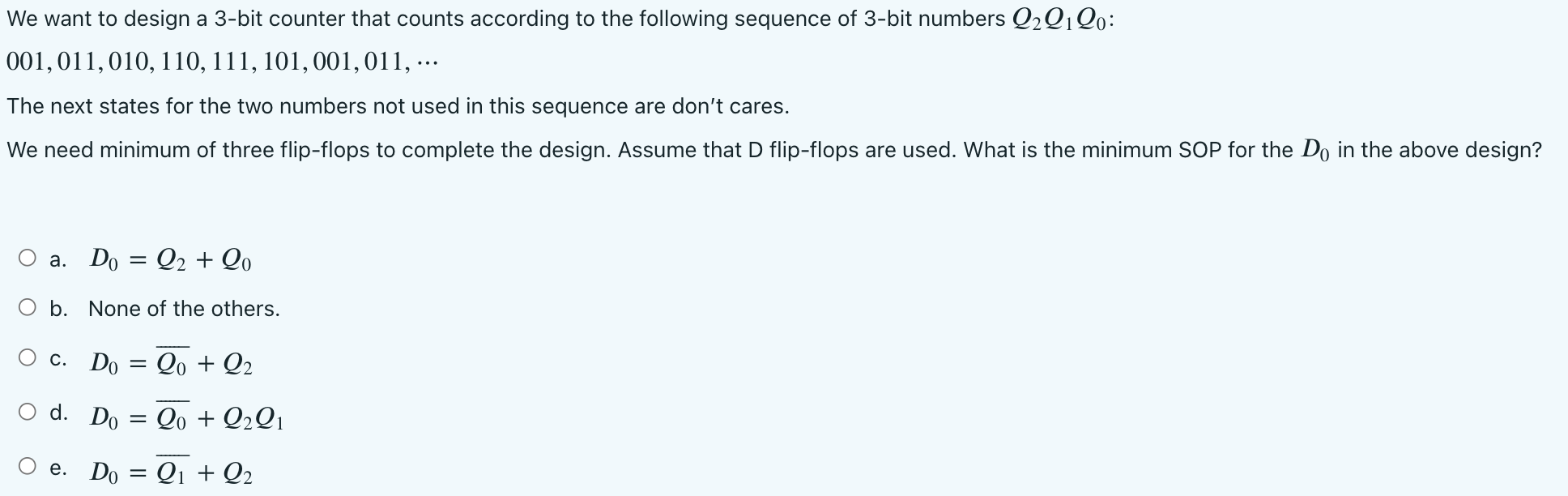 Solved We want to design a 3-bit counter that counts | Chegg.com