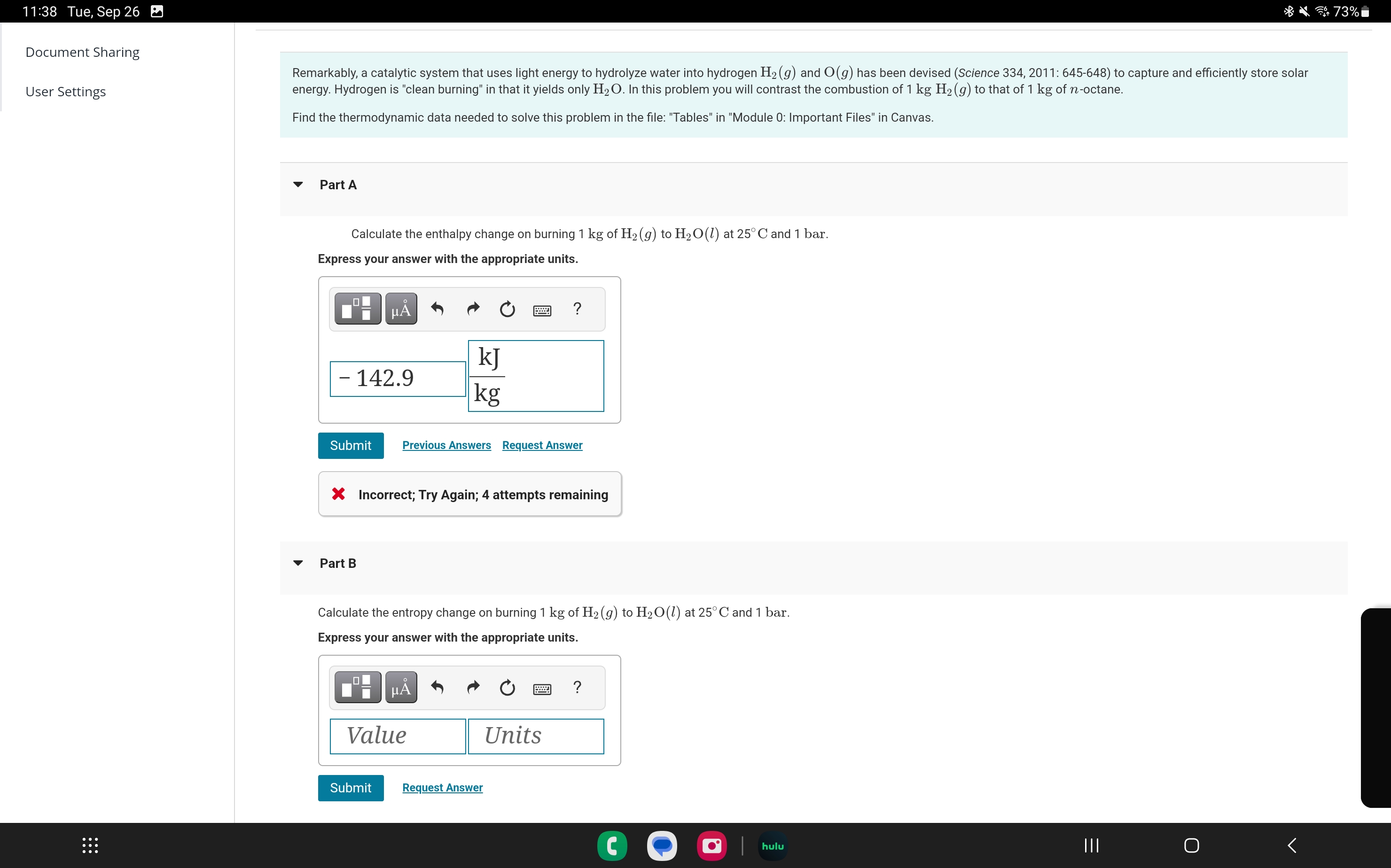 Solved Document Sharing User Settings Calculate the | Chegg.com