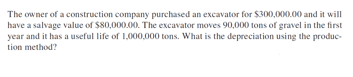Solved The owner of a construction company purchased an | Chegg.com
