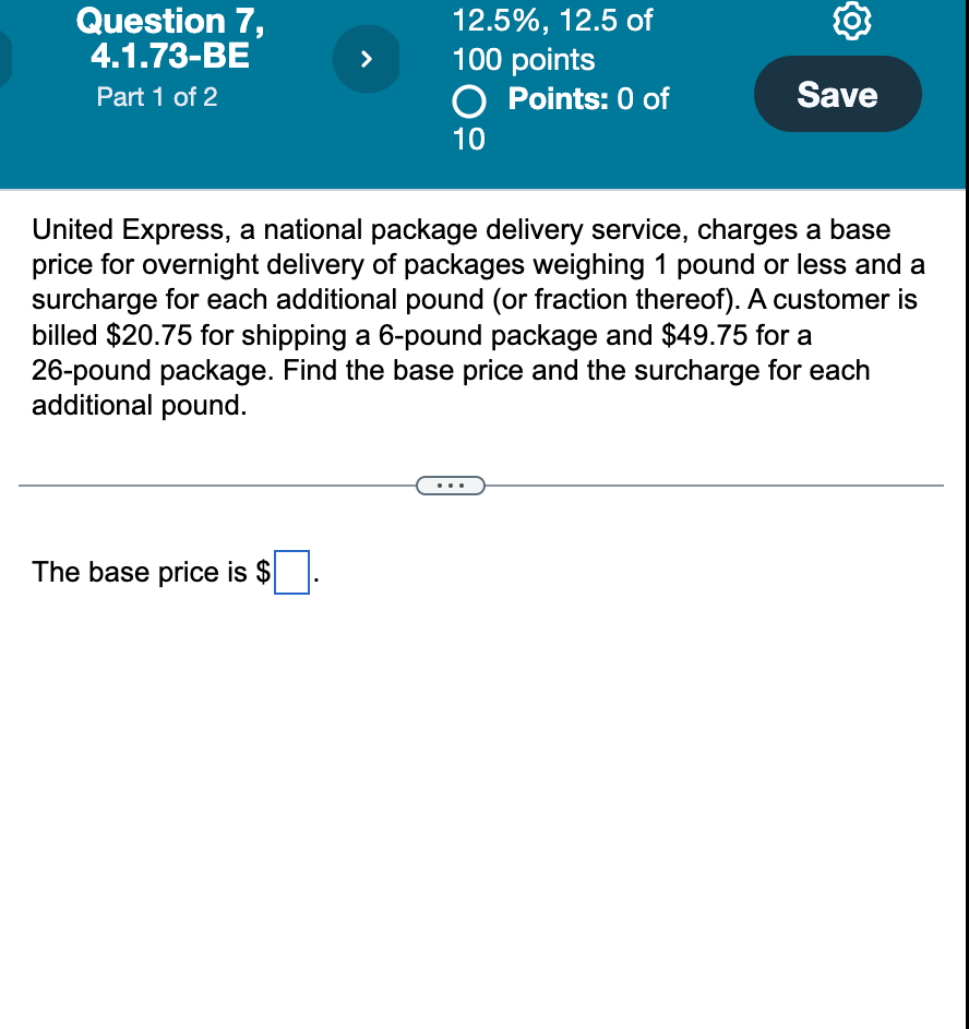 Solved United Express, a national package delivery service, | Chegg.com
