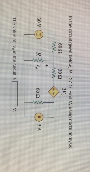 Solved In the circuit given below, R = 27 Ω. Find Vo using | Chegg.com