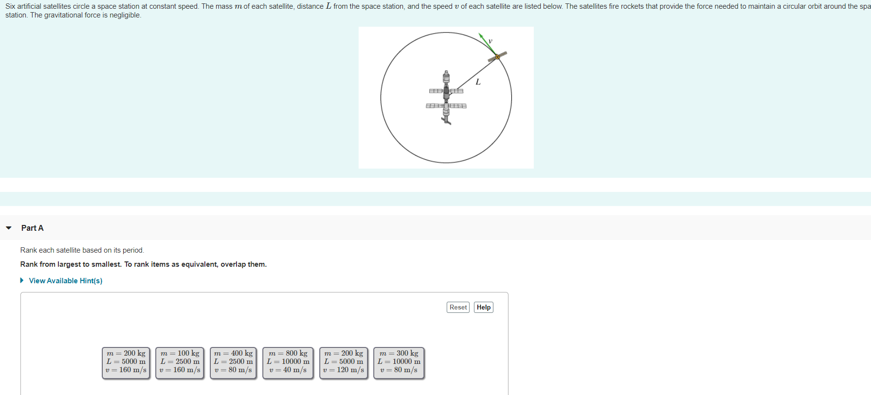 Solved Six Artificial Satellites Circle A Space Station At